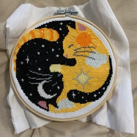 Luna and Apollo - Cross Stitch Pattern - Yin Yang Cross Stitch - Cats ...