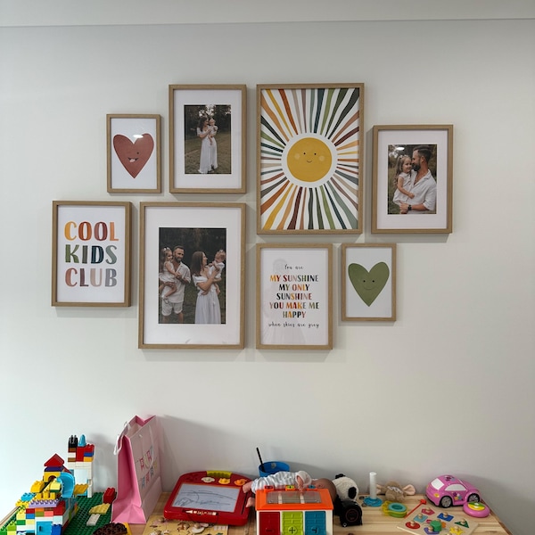 Set of 8 Playroom Posters, Sun Playroom Poster, Rainbow Nursery Wall ...