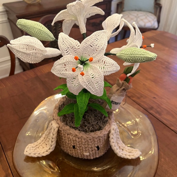 Crochet Easter Lily Pattern - Photo Tutorial - Crochet Flower Pattern ...