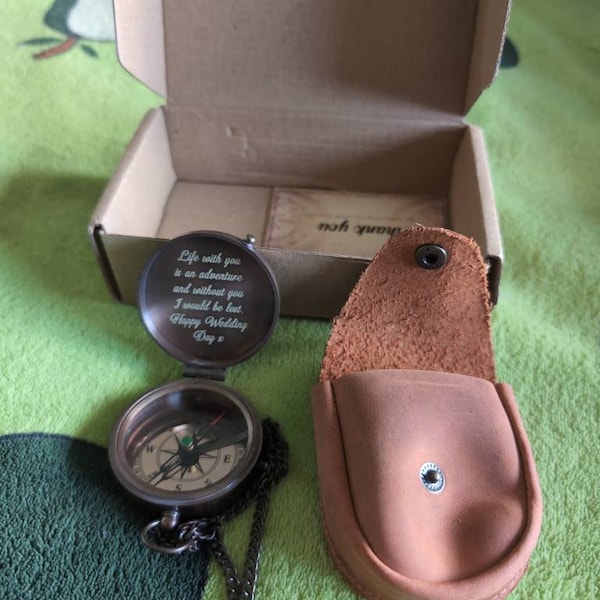 Personalized Brass Compass Birthday Gift for Husband, Wedding Gift ...