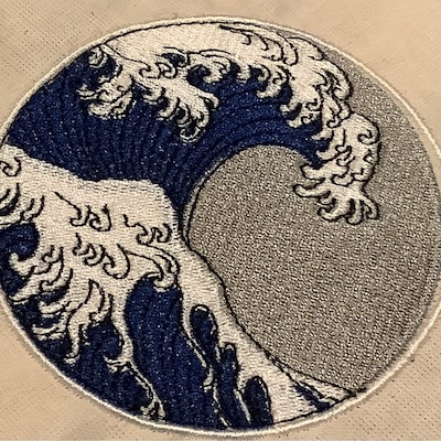 Hokusai the Great Wave Machine Embroidery Design / Kanagawa Wave Ocean ...