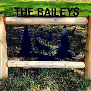 Log Cabin Outdoor Welcome Sign | Etsy