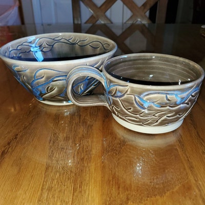 Multi-colored Mason Stain Hand Carved Tumbler Blue Green - Etsy