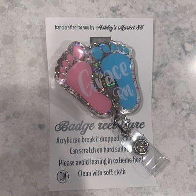 Flamingo Floaty in Pool Badge Reel Medical Staff Gift Idea - Etsy