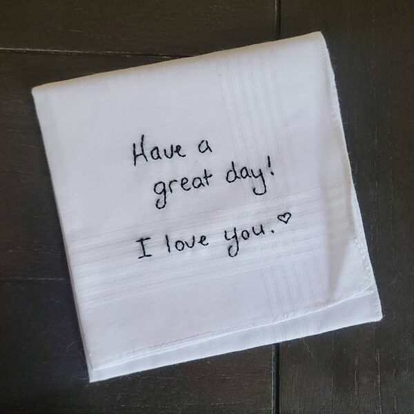 Custom Handwritten Embroidered Wedding Handkerchief for the Bride ...