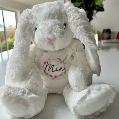 Personalised Bunny Rabbit, New Baby Gift, Customised Plush Soft Toy ...