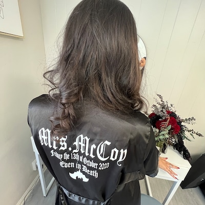 Future Mrs. Bride Gothic Bat Robe, Maid of Honor Robe, Goth Bridal ...