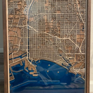 Seattle Wood Map Wood and Epoxy Resin - Etsy