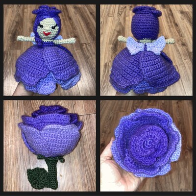 Reversible Rose Fairy Amigurumi Pattern Flower Crochet Pattern PDF ...