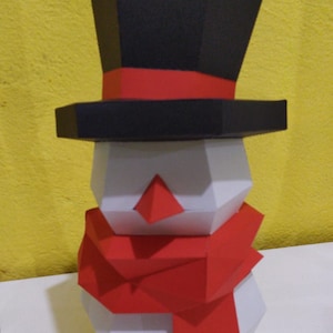 Top Hat Snowman,papercraft , DIY , Low Poly , PDF Papercraft , Snowman ...