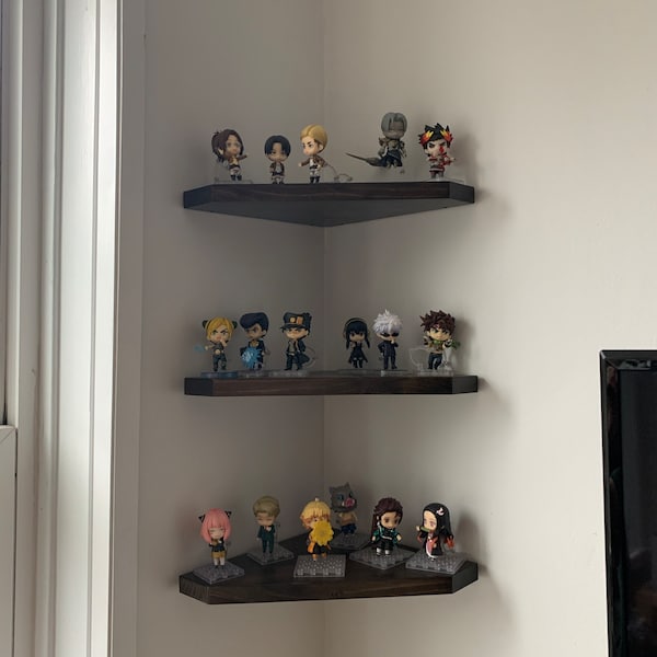 Pentagonal Corner Shelf: Rustic Floating Nightstand, Home Office Decor - Etsy