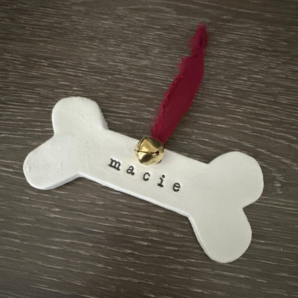 Personalised Dog Bone Clay Tree Decoration, Pet Christmas Decoration ...