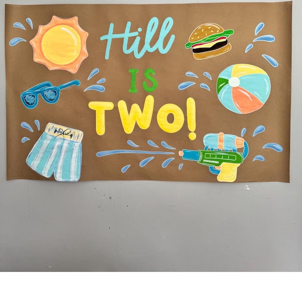 Hand Painted Custom Birthday Sign- Brown Paper Banner- Custom Decor ...