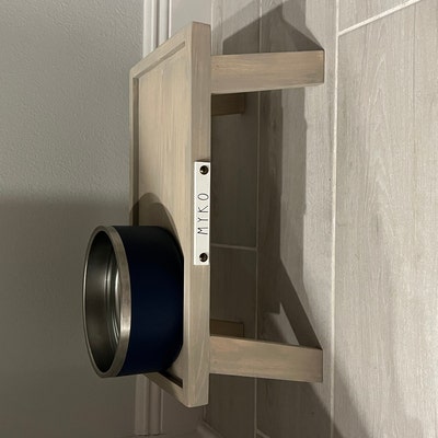 Modern Elevated Dog Feeder Pretty Girl Dog Bowl Stand Personalized ...