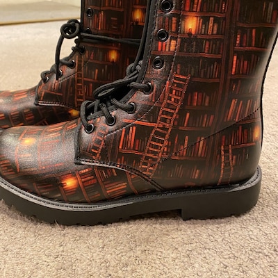 Library Book Lover Boots-women's Boots Vegan Leather - Etsy