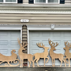 Life-size Santa's Sleigh W/santa & Reindeer Template When Made ...