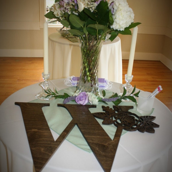 Wedding Guest Book Alternative, Large Wood Letter, Large Wood Initial ...