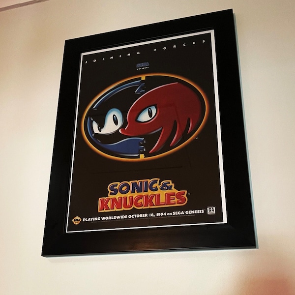 Pair 90s Sonic & Knuckles SEGA Video Game Advert Poster - Digital ...