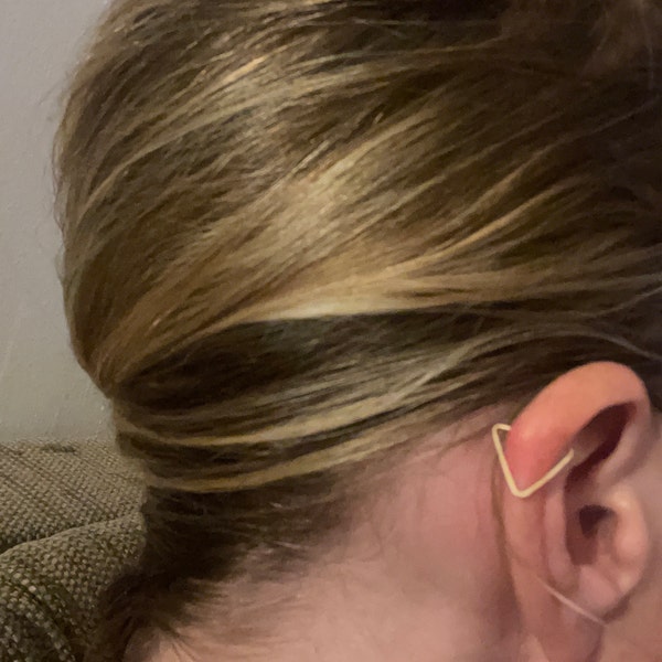 Triangle Helix Hoop Earring - Gold Helix Piercing - 18 Gauge Helix ...