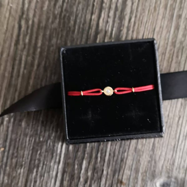 String Bracelet With Diamond 18k Gold, Diamond Bracelet, Friendship ...