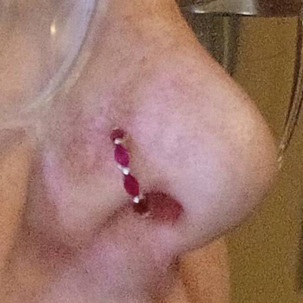 Ruby Belly Button Navel Piercing Rook Piercing Gold Navel Piercing ...