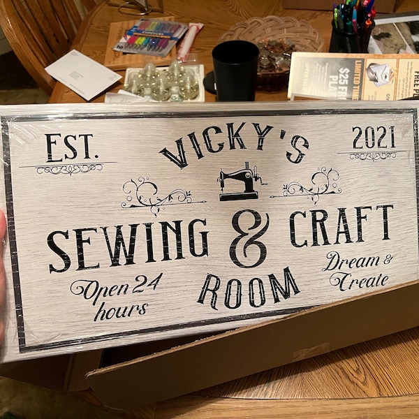 Personalized Sewing and Craft Room Sign, Embroidery Decor, Sewing Room ...