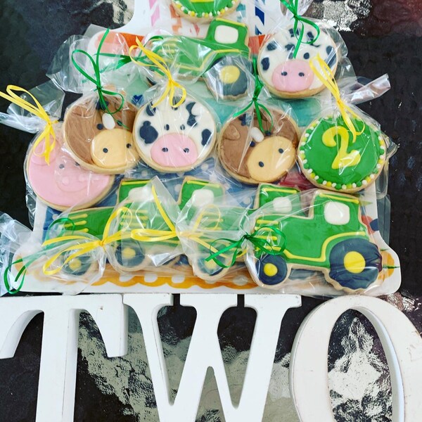 Tractor Cookies, Tractor Theme Birthday - Etsy