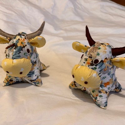 A Sew PATTERN Floral COW, Stuffed Calf Pattern, Sewing Cow PDF, Ox ...