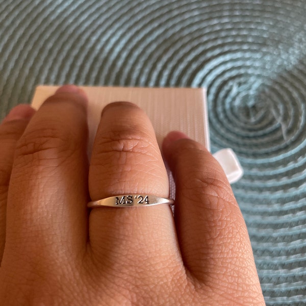Custom Skinny Name Ring Personalized Stackable Rings in Sterling Silver ...