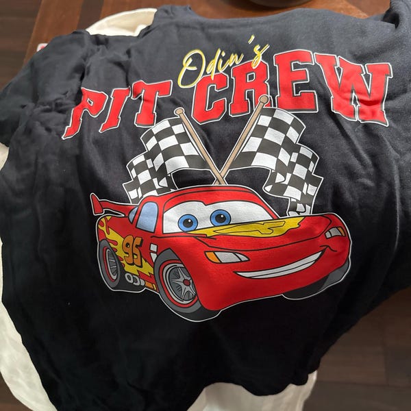 Two-sided Cars Pit Crew Mama Lightning Mcqueen Birthday Shirt, Family ...