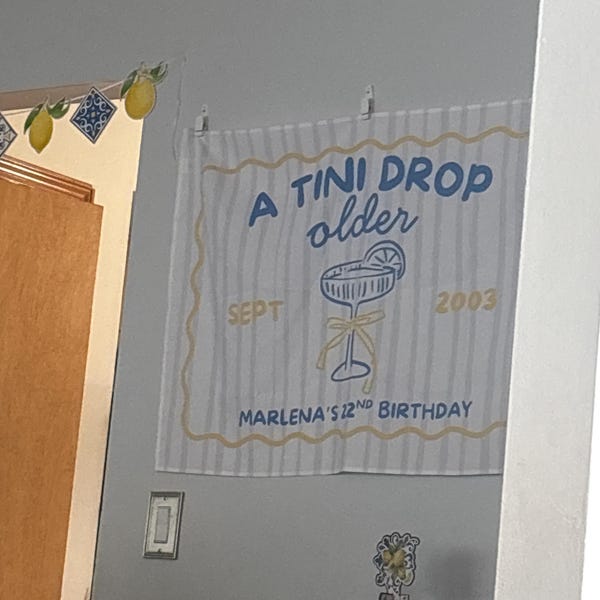 A Tini Drop Older Banner Lemon Drop Party Photo Backdrop Personalized ...