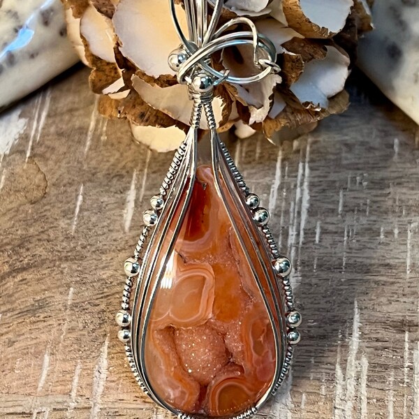 Variscite Stone Pendant Necklace Wire Wrapped in Argentium Sterling ...