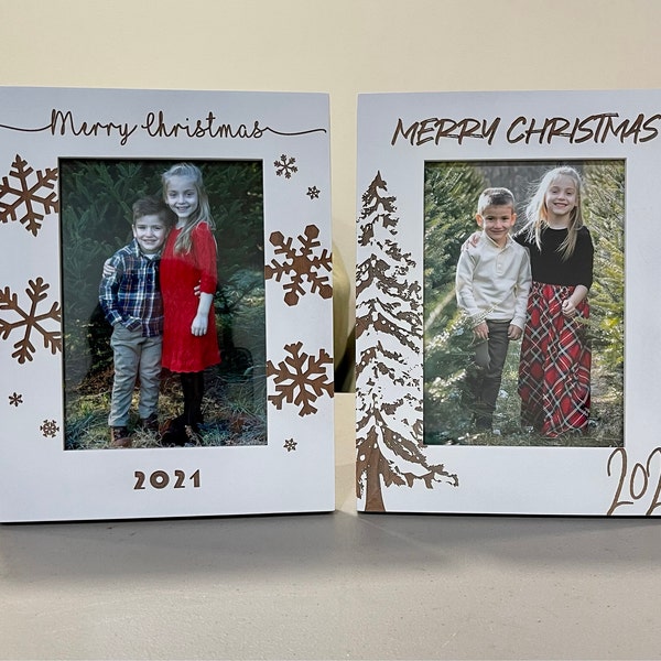 Merry Christmas Holiday Frame Personalized, Gift Picture Frame, Custom ...