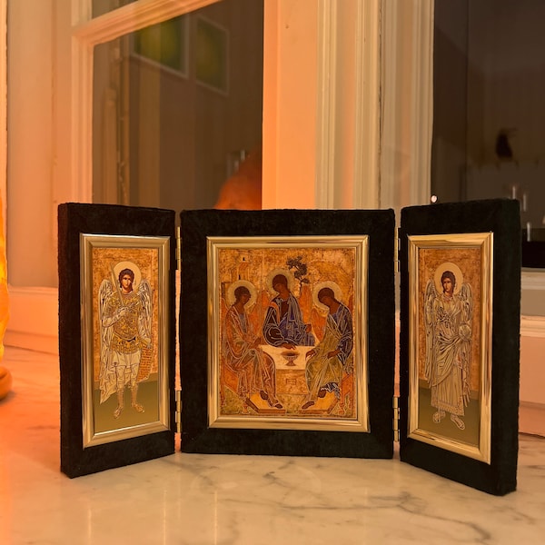 Orthodox Icon Folding | Folding Icon in Velvet | Orthodox Icon Fold ...