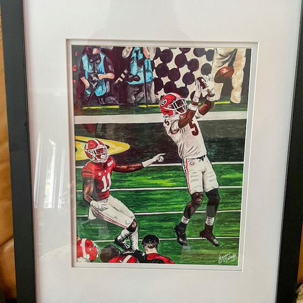Collage of Georgia Football Player Coming Down the Tracks - Etsy