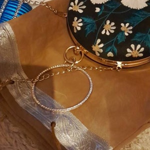 Gold Prom Clutch Purse, Bag With Solitaire Diamond Embroidery, Mirror ...
