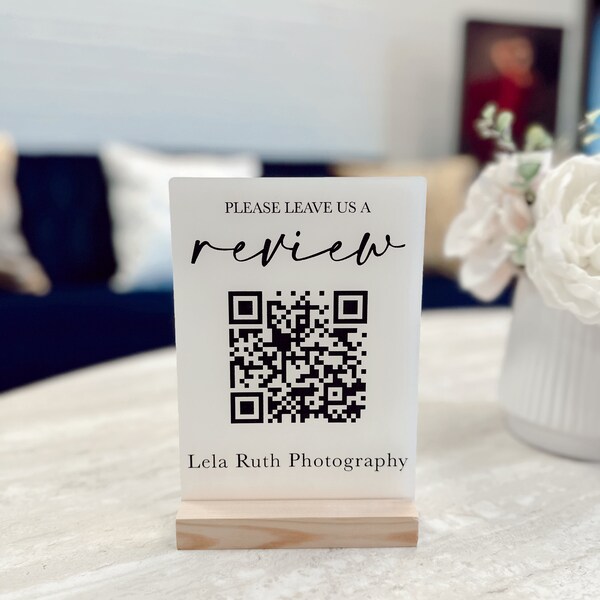Review QR Code Sign, Review Sign, Signs for Businesses, Personalized ...