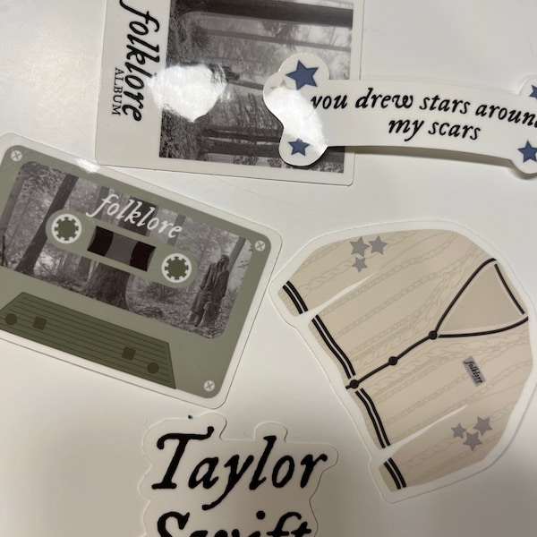 Taylor Swift Inspired Folklore Sticker Pack (13 Pc + BONUS Surprise ...