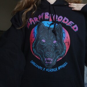 Retro Neon Werewolf Full Moon Hoodie - Etsy