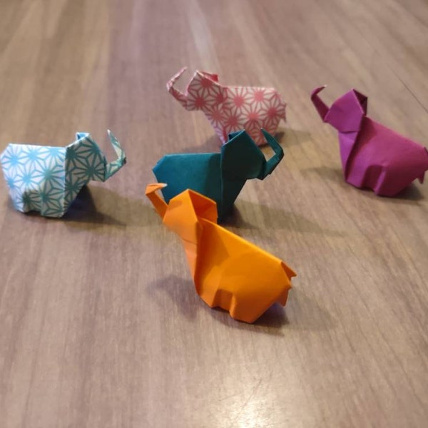 Set of 20 Baby Origami Elephants on Colorful Paper - Etsy