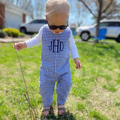 Boys Monogrammed Longall, Monogram Boy Jon Jon, Toddler Easter Outfit ...