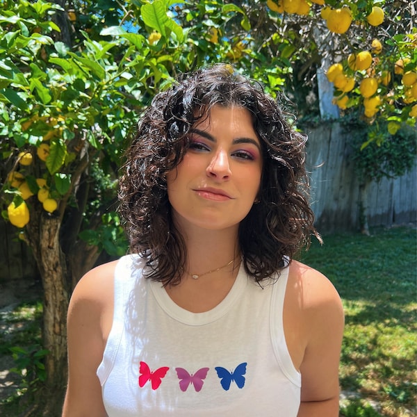 Bi Tank Top, Bisexual Pride Shirt, Bi Butterflies, Subtle Pride Shirt ...