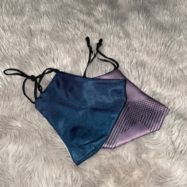 NEW Solid Color Emerald Green Sheen Face Mask Stylish Reusable silky ...