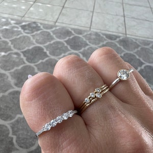 Dainty CZ Stacking Ring Gold Minimalist Ring CZ Ring Simple - Etsy