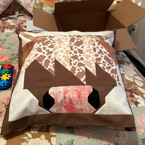 Highland Cow Quilt Block Pattern Animal PDF -includes Instructions for ...