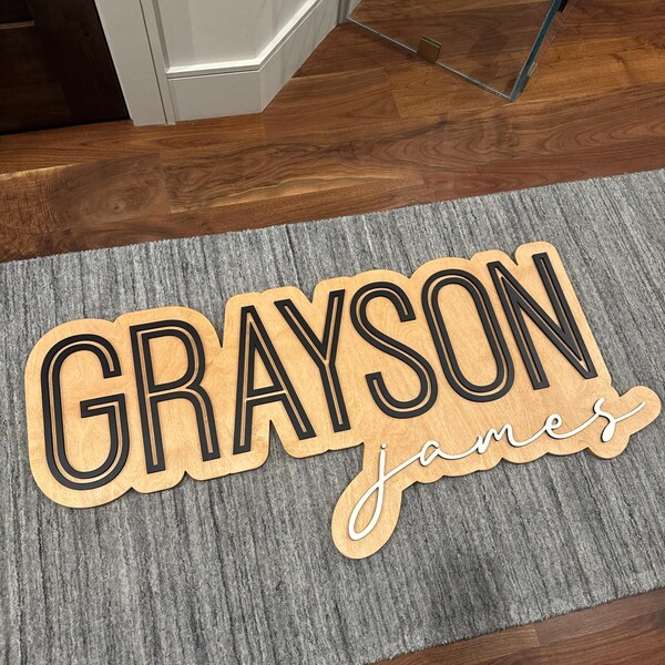Large Custom Wood Name Sign, Nursery Name Sign, Boho Girl Name Sign ...