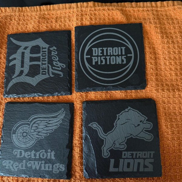 NFL Football Coaster Sets - Set of Four Coasters -4” Slate Coasters ...