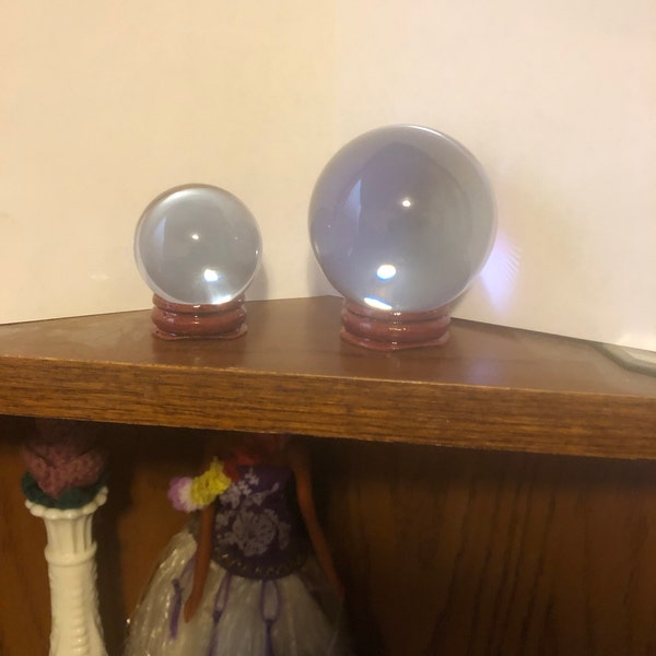 6 Cm Crystal Ball,blue Leaded Crystal Glass Gazing Crystal Ball Sphere ...