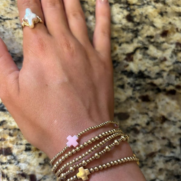 White Pearl Cross Ring: Wire Wrapped, Sterling Silver or Gold Filled ...