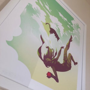 Gravity Rush Kat and Dusty Art Print Flying Through Clouds and Sky ...